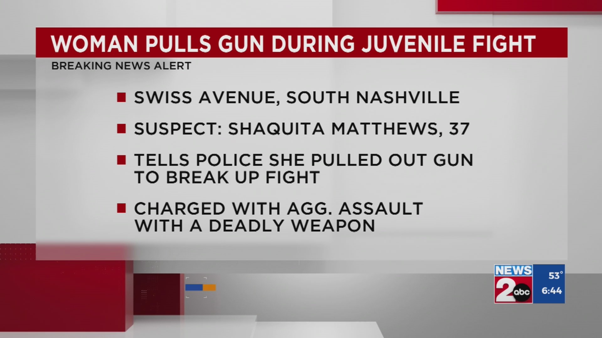 Woman charged with pulling out a gun to break up fight – WKRN News 2