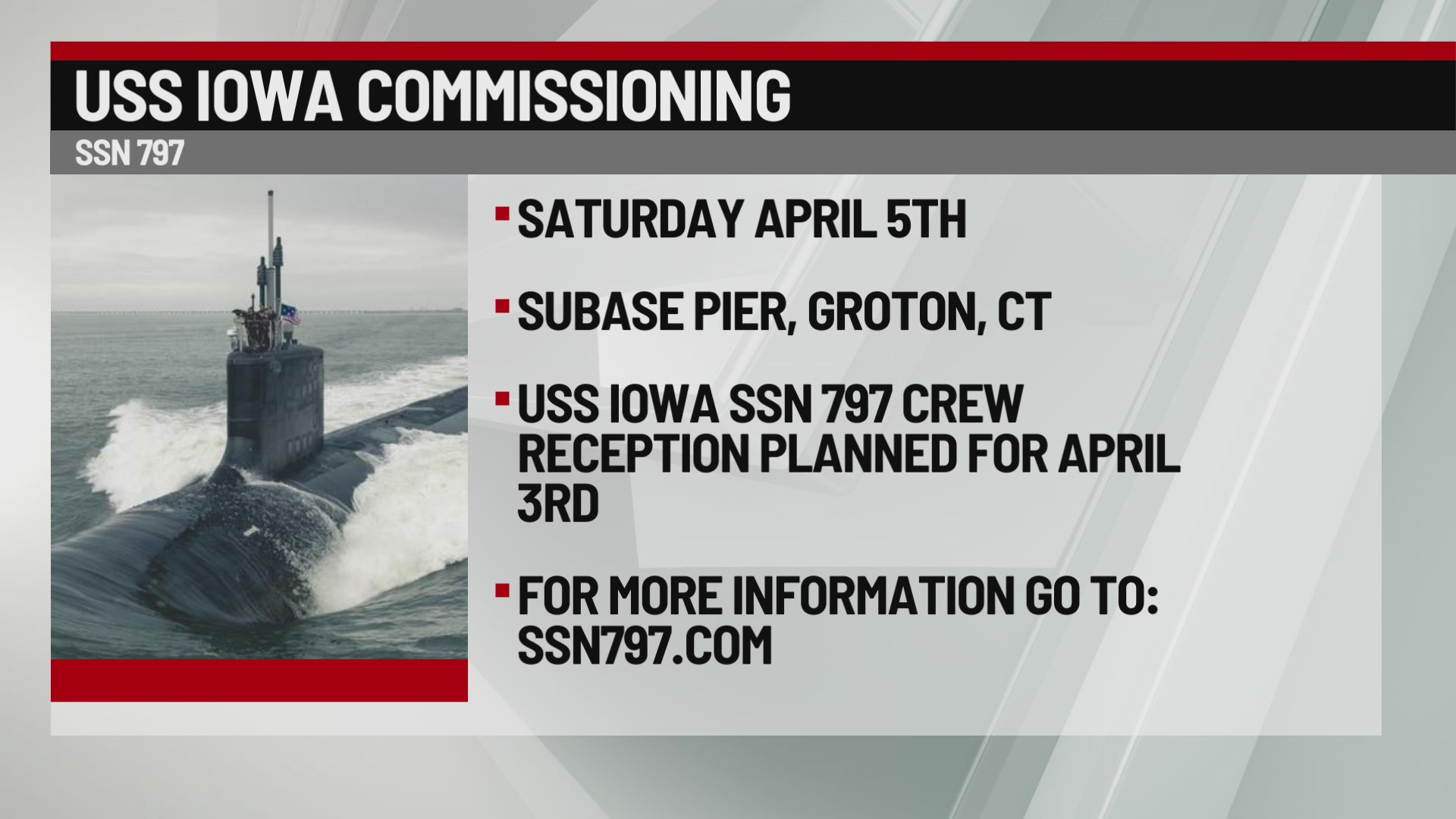 USS Iowa SSN 797 Commissioning – who13.com