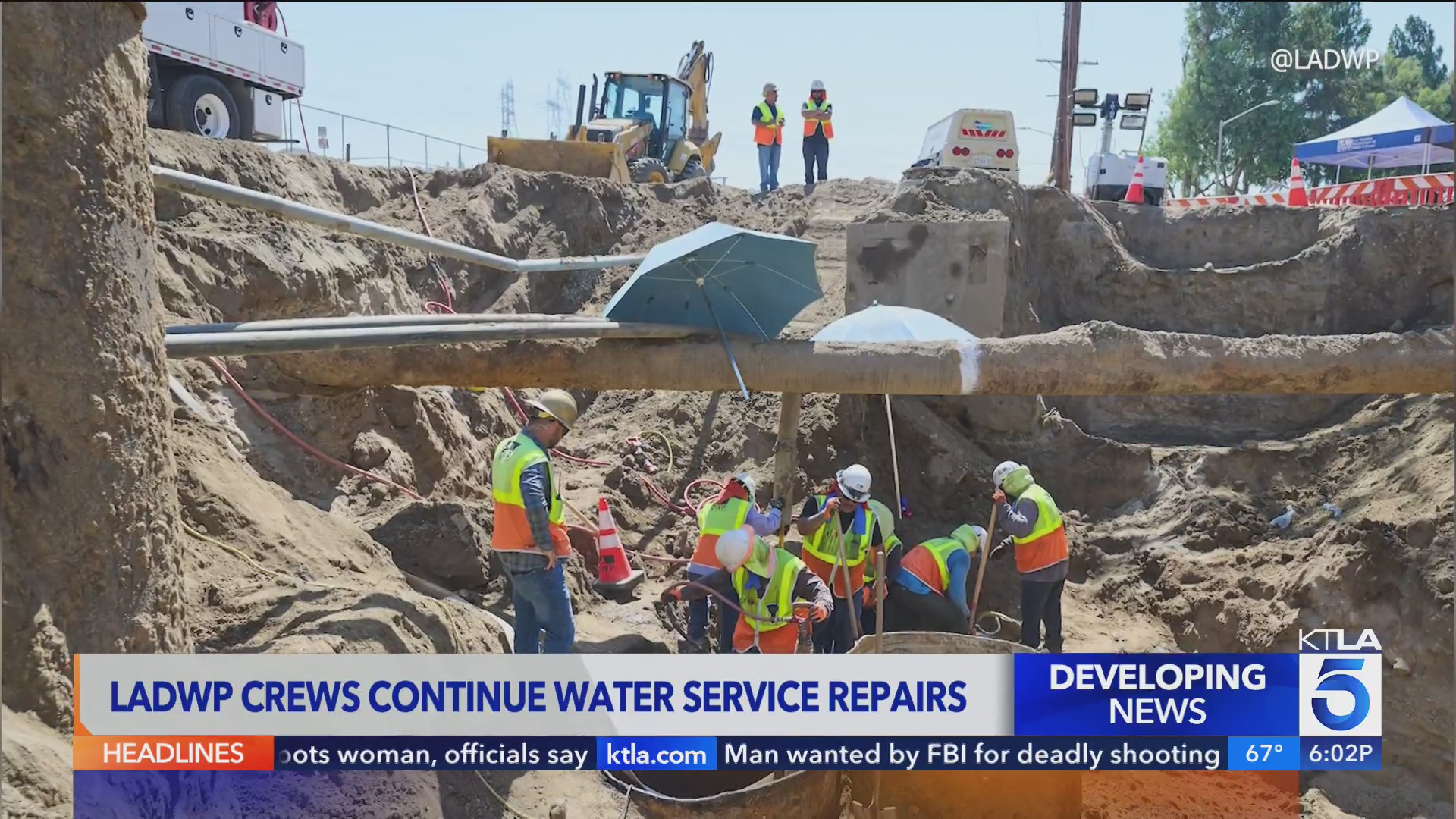 LADWP crews continue water service repairs – KTLA