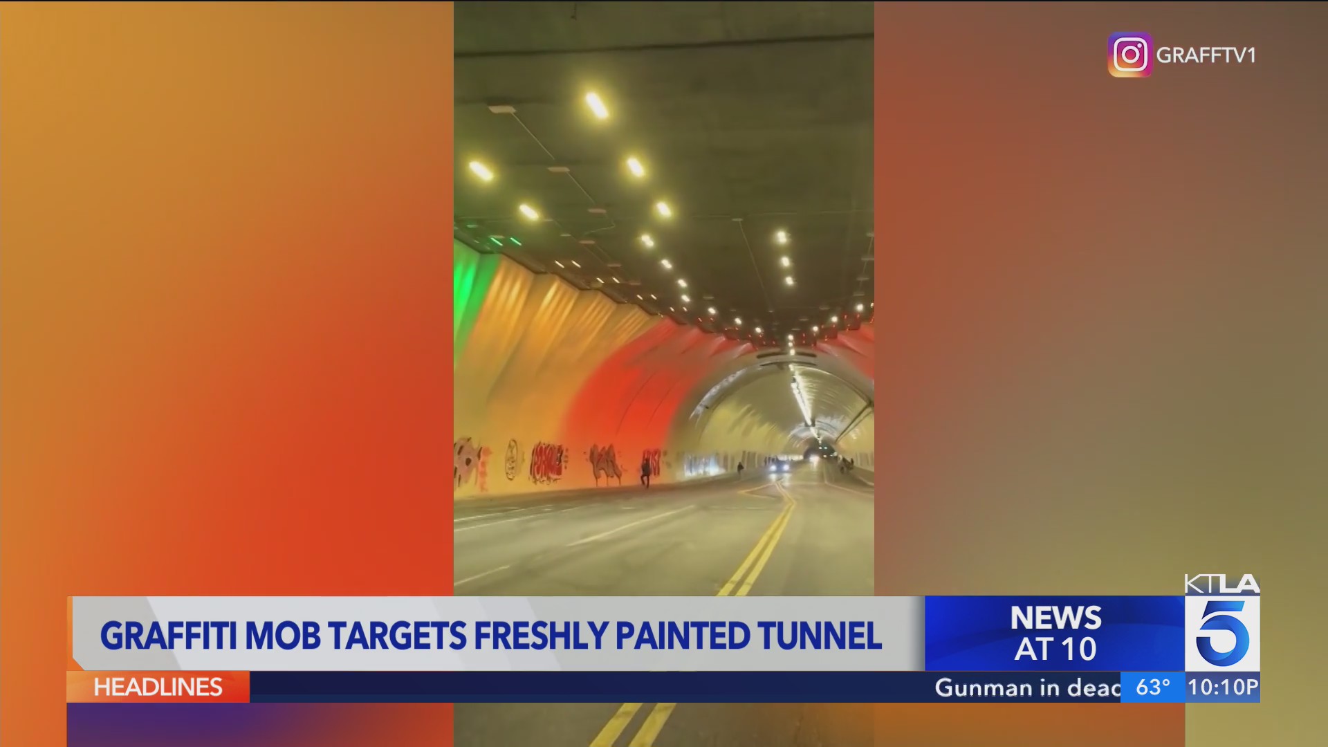 Graffiti mob targets freshly painted tunnel – KTLA