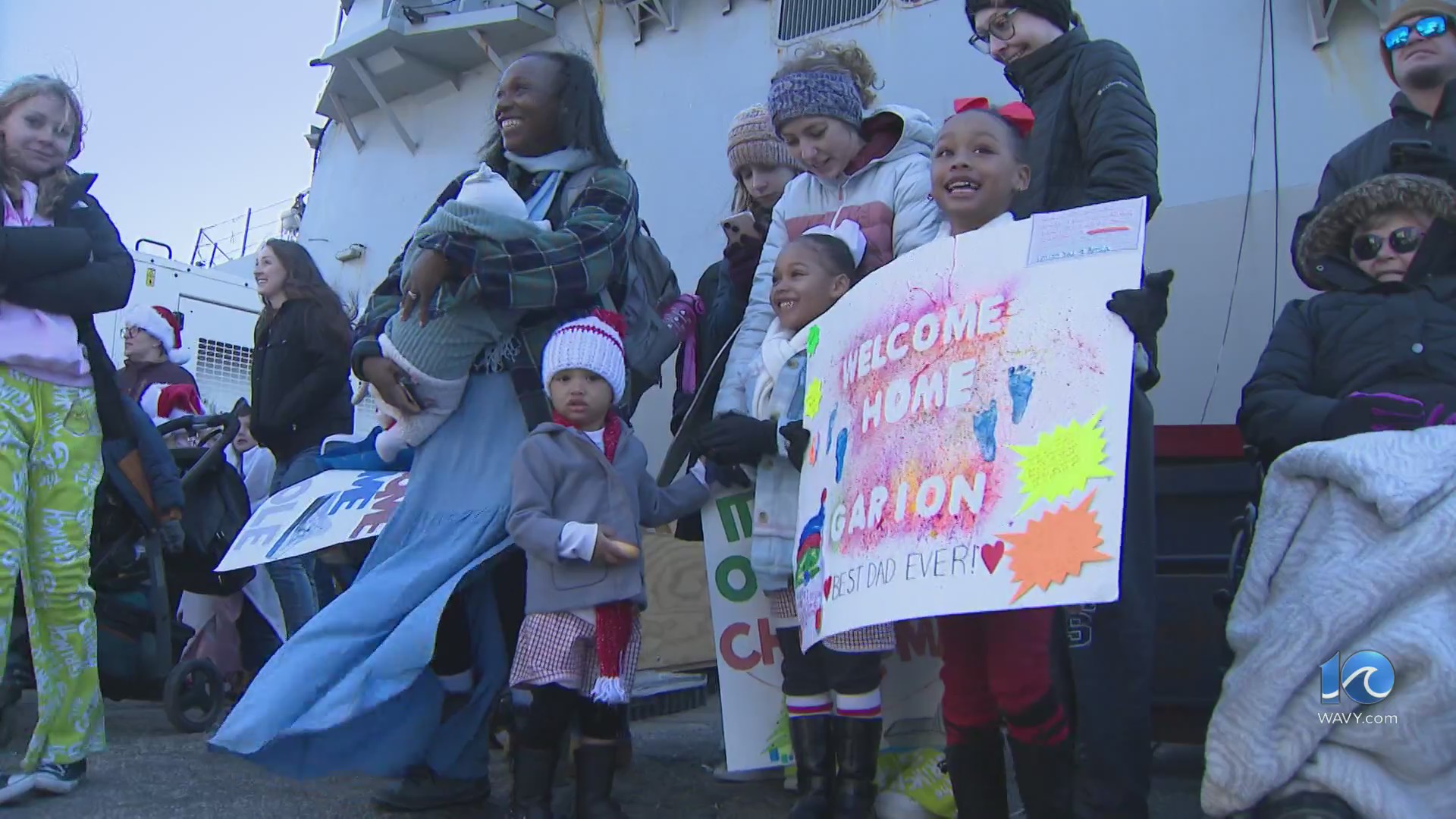 Heartfelt homecoming for USS Cole sailors, families – WAVY.com
