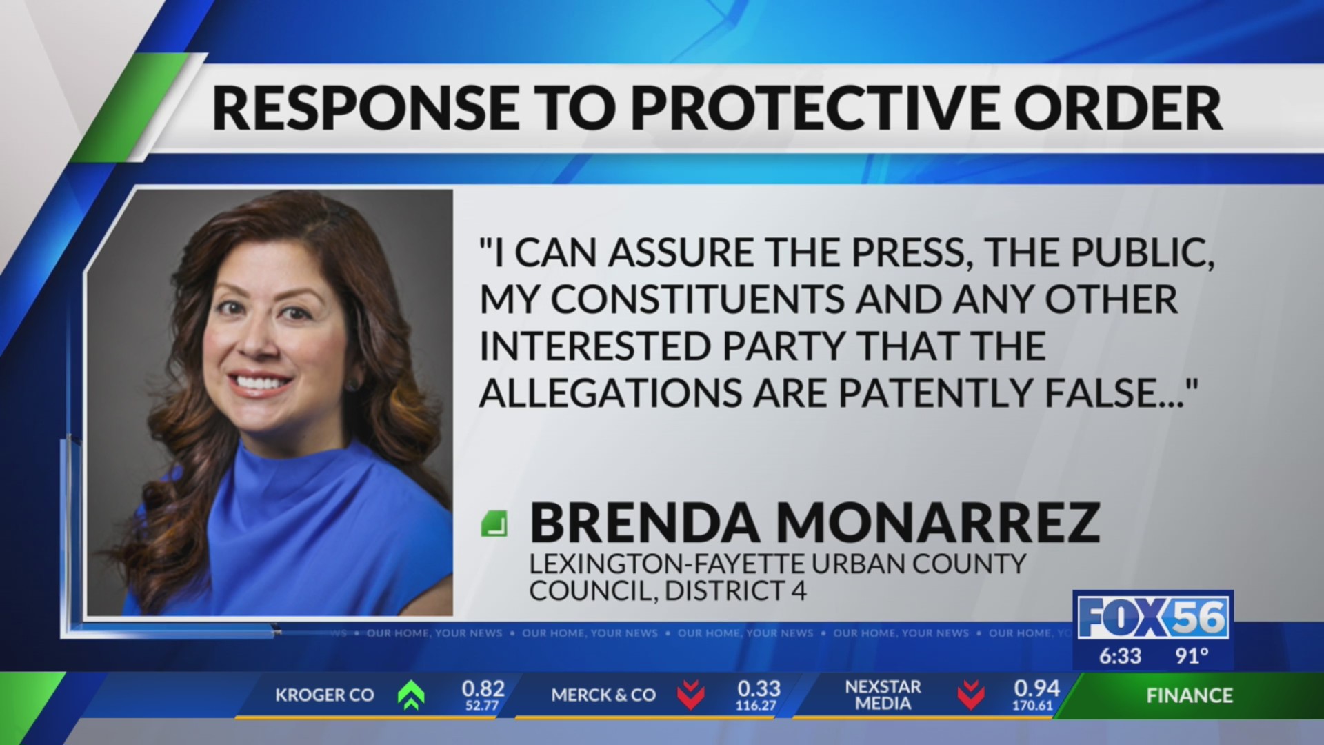Lexington councilwoman speaks out after protective order bars her from workplace – FOX 56 News