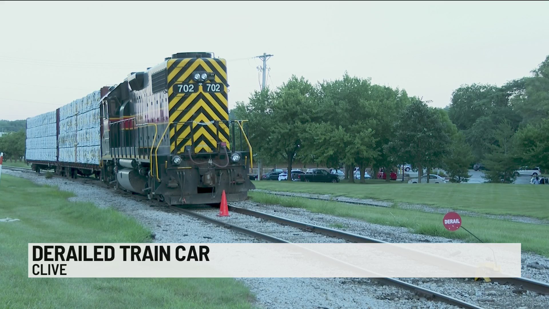 Derailed train car in Clive causes damage, shuts down road – who13.com