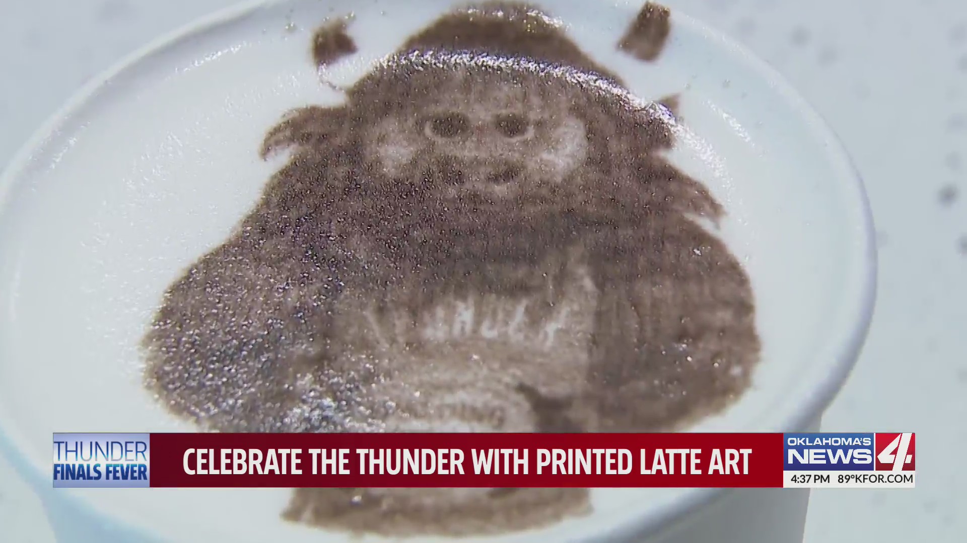 Celebrate the Thunder with printed Latte art – KFOR.com Oklahoma City