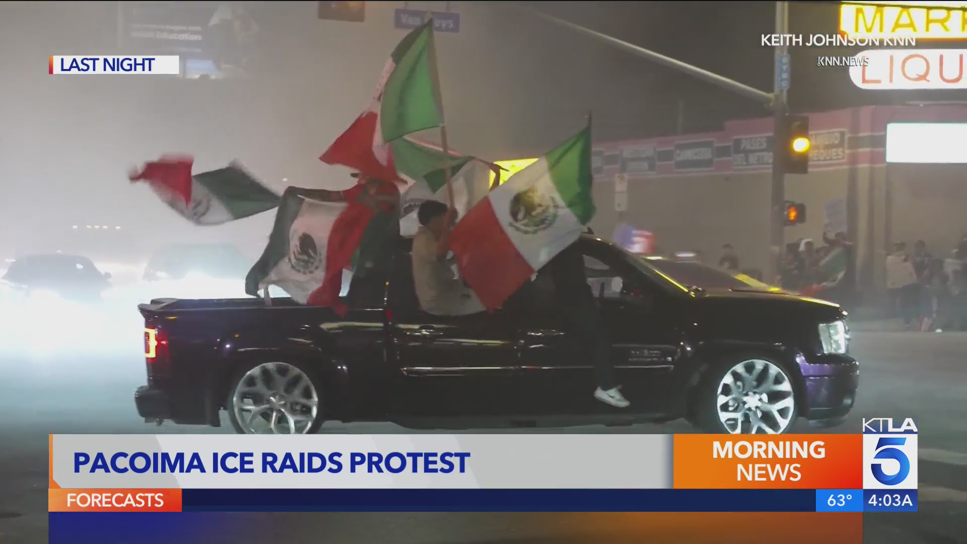 Anti-ICE protest leads to street takeover in Pacoima – KTLA