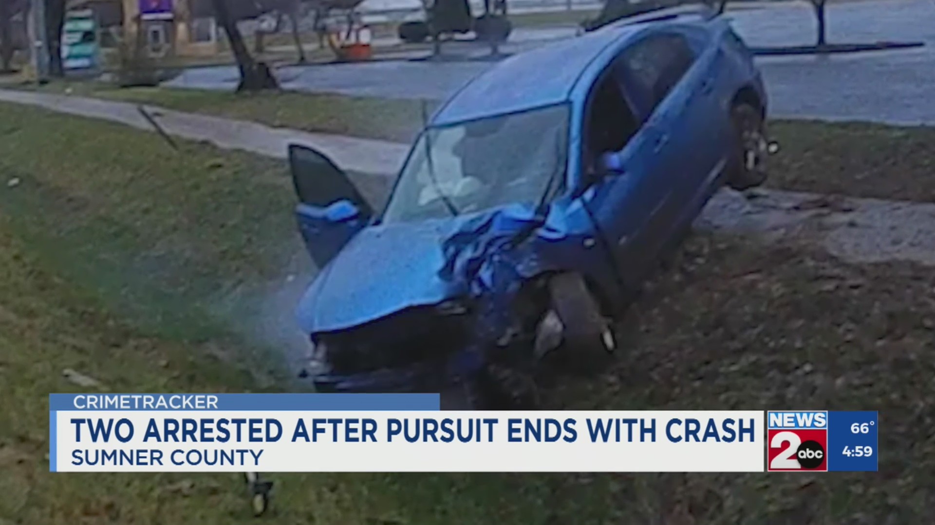 2 arrested after Sumner County pursuit ends with crash – WKRN News 2