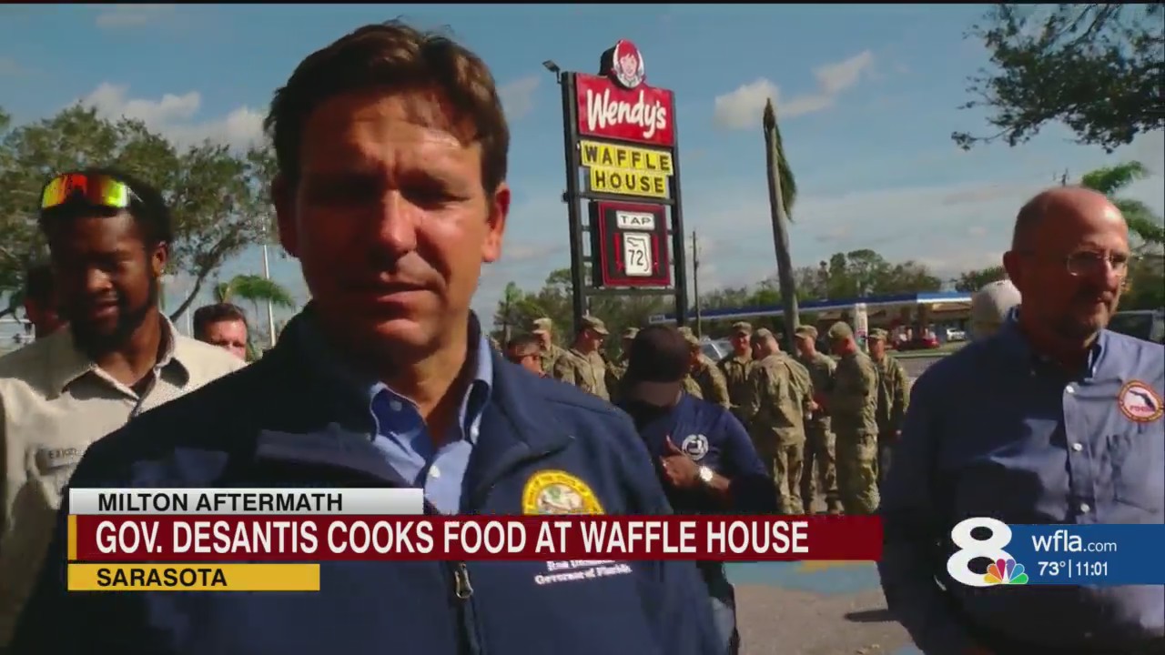 DeSantis helps Waffle House employees cook for first responders in ...