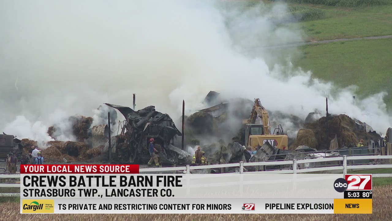 Fire crews battle two-alarm barn fire in Lancaster County – ABC27