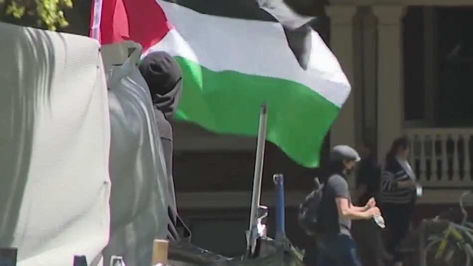 Pro-Palestine protest goes into third day at UC Davis, as counter ...
