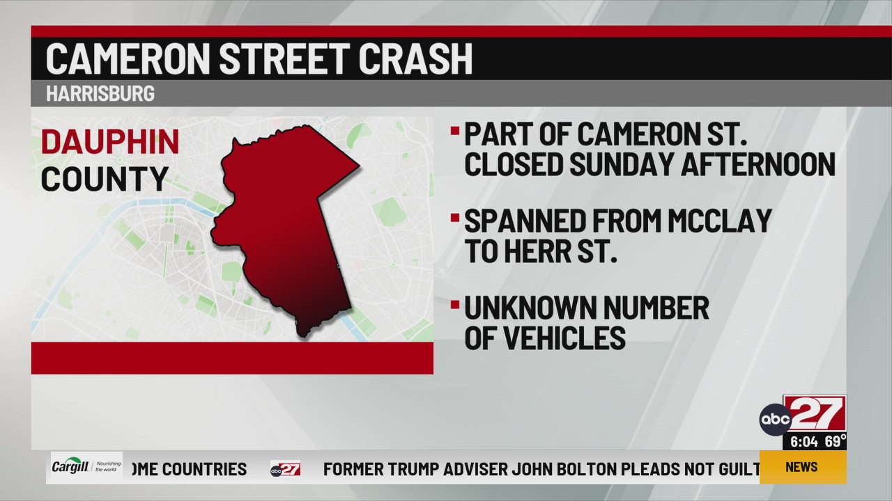Crash closes Cameron Street Sunday afternoon – ABC27