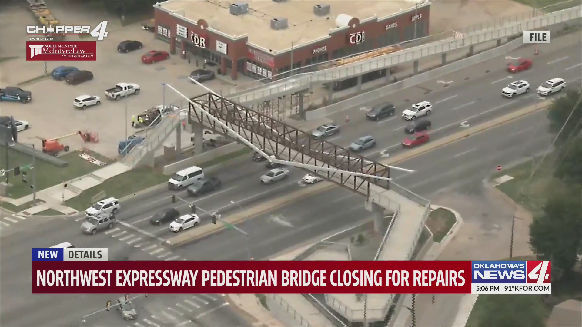 Northwest expressway pedestrian bridge closing for repairs – KFOR.com ...