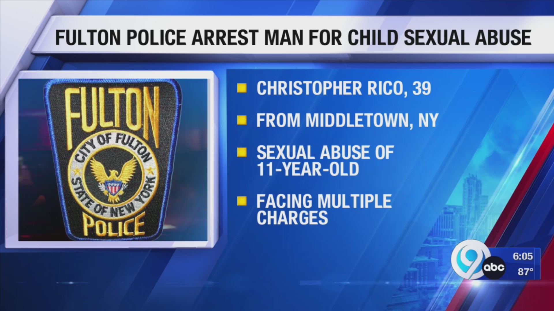 Fulton police arrest man for child sexual abuse – WSYR