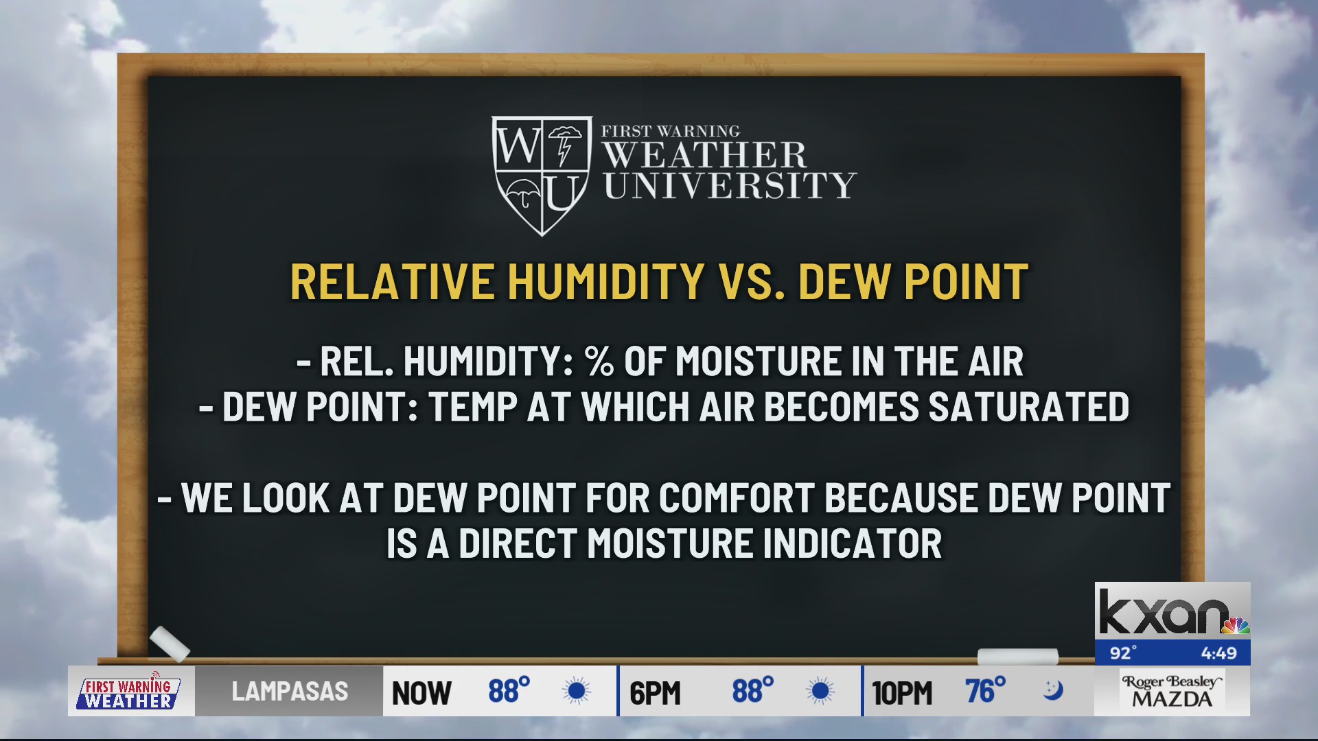 Difference between relative humidity and dew point – KXAN Austin