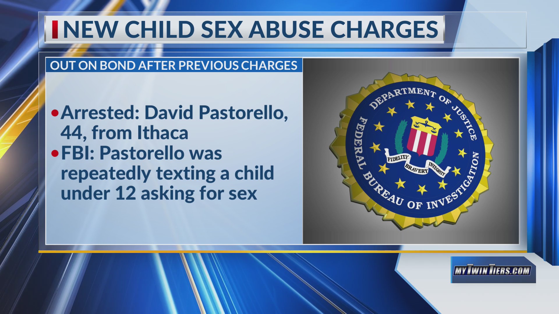 Ithaca man out on bond arrested on federal charges regarding child sex abuse material – WETM ...