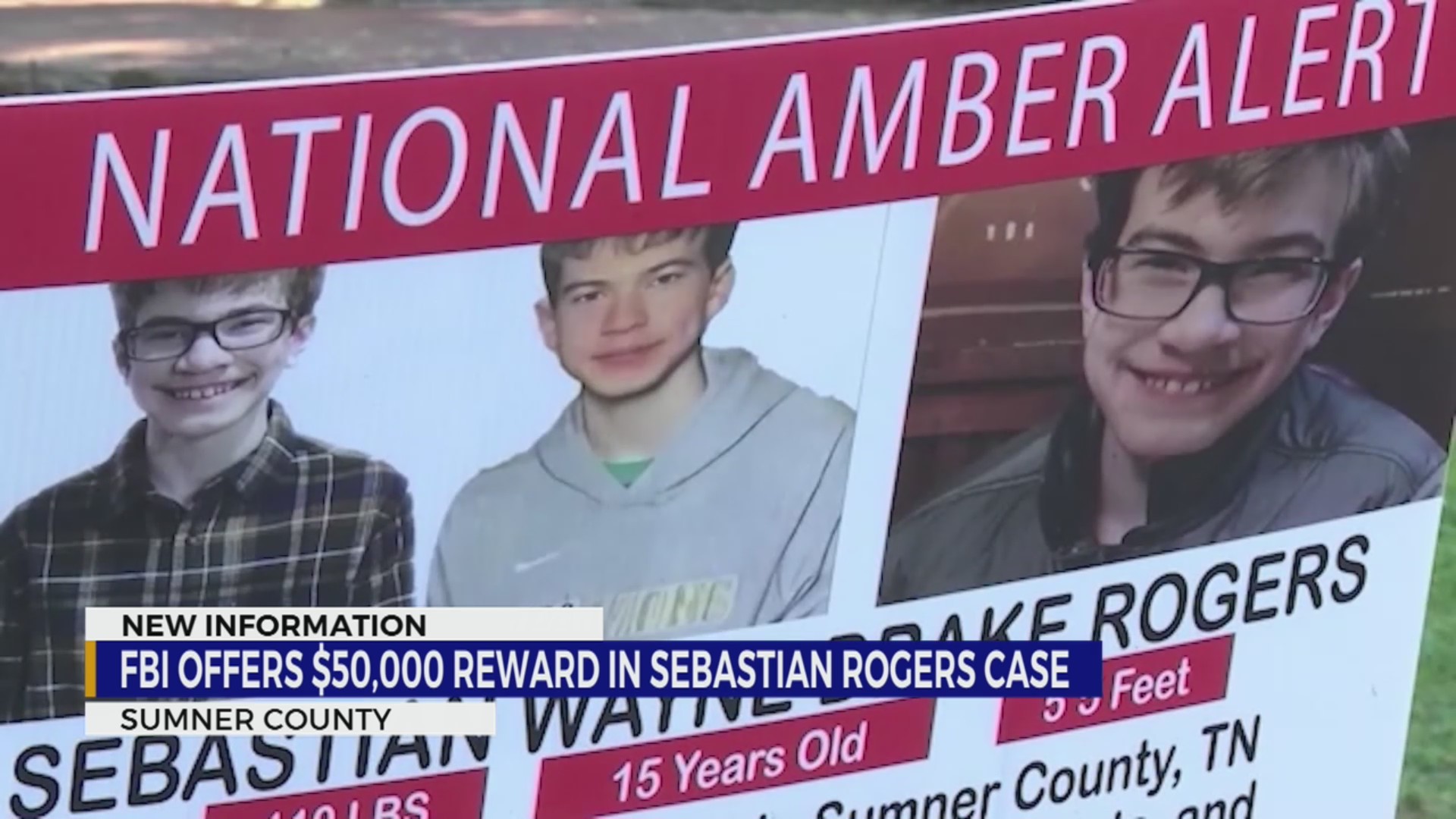 FBI offers $50K reward in Sebastian Rogers case – WKRN News 2