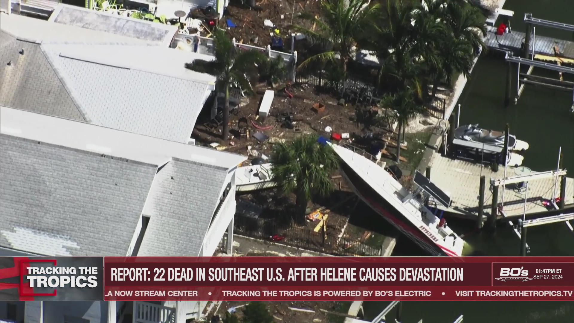 Aerial view of Hurricane Helene damage in Madeira Beach – WGN Radio 720 ...
