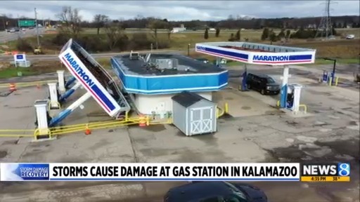 Storms cause damage at gas station in Kalamazoo – WOODTV.com