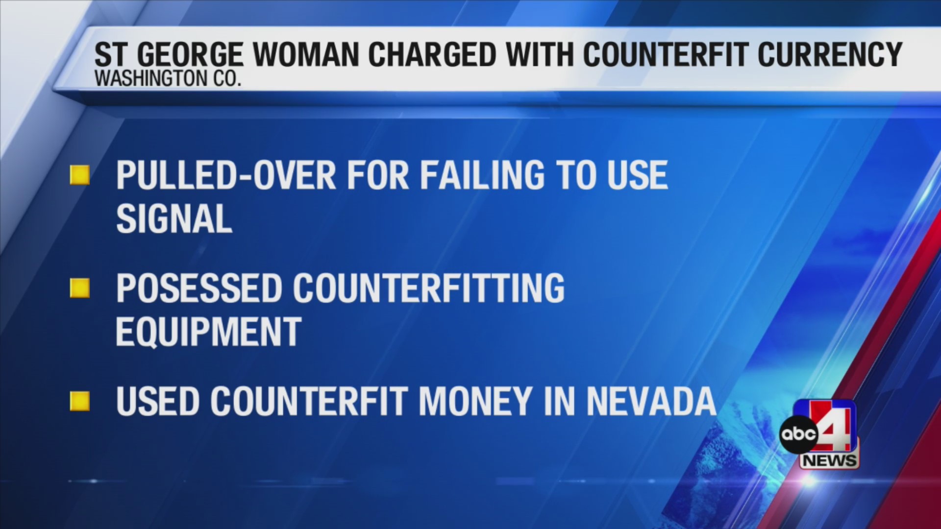 St. George police arrest woman in possession of counterfeit currency ...