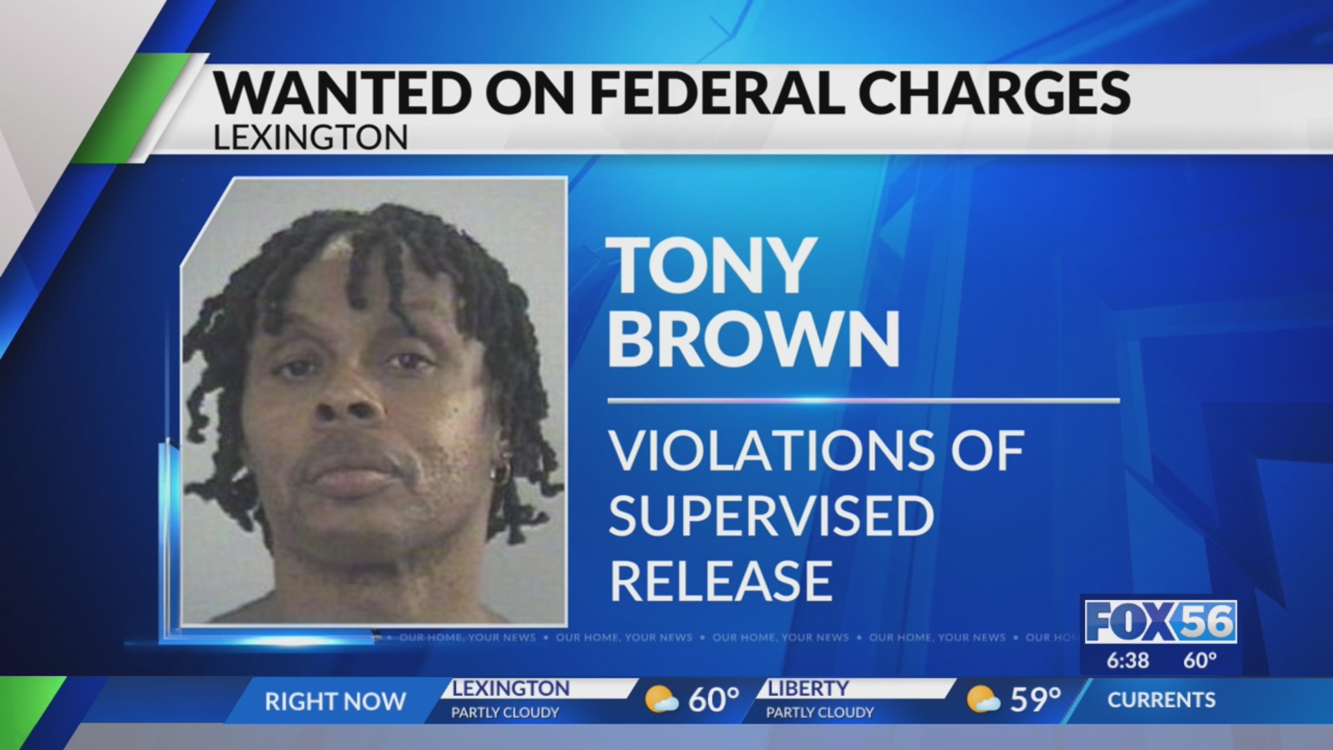 Lexington police searching for man wanted on federal charges – FOX 56 News