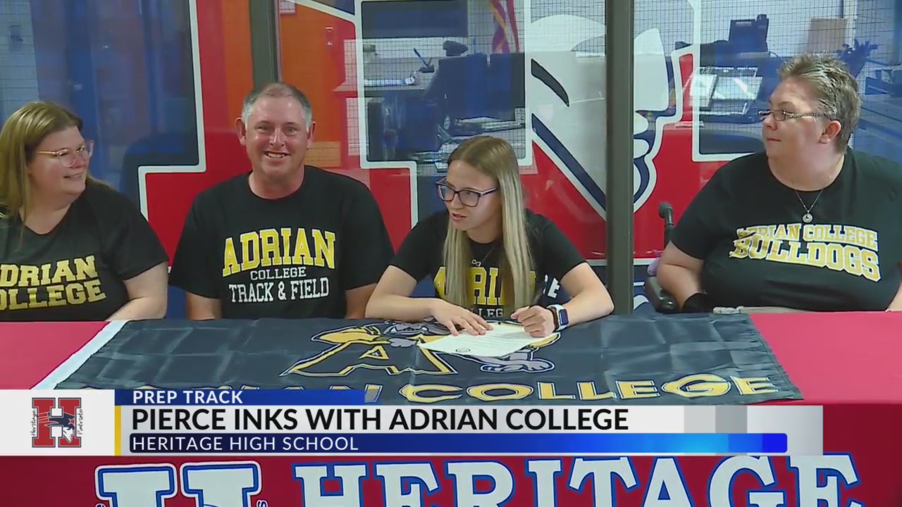 Heritage senior Piper Pierce signs with Adrian College track and field ...
