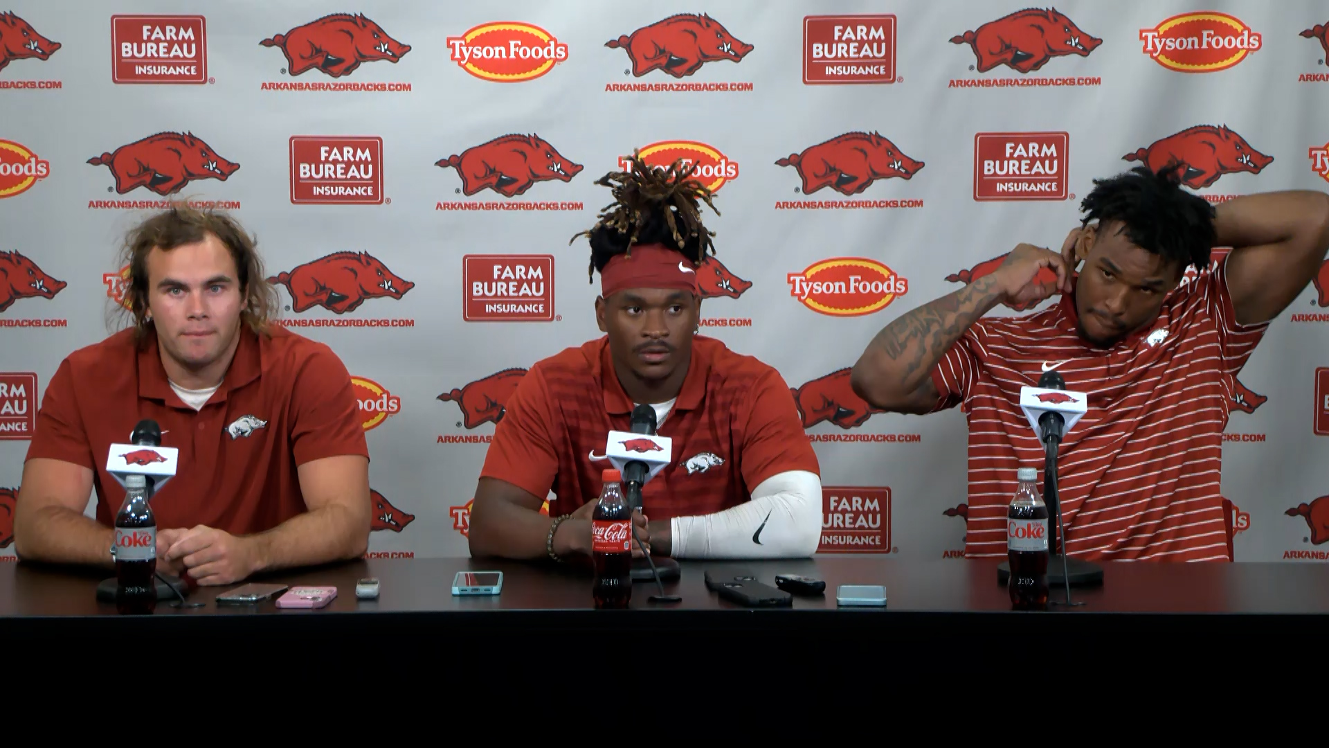 Luke Hasz, Ty Washington, and Var’Keyes Gumms speak to media after day ...