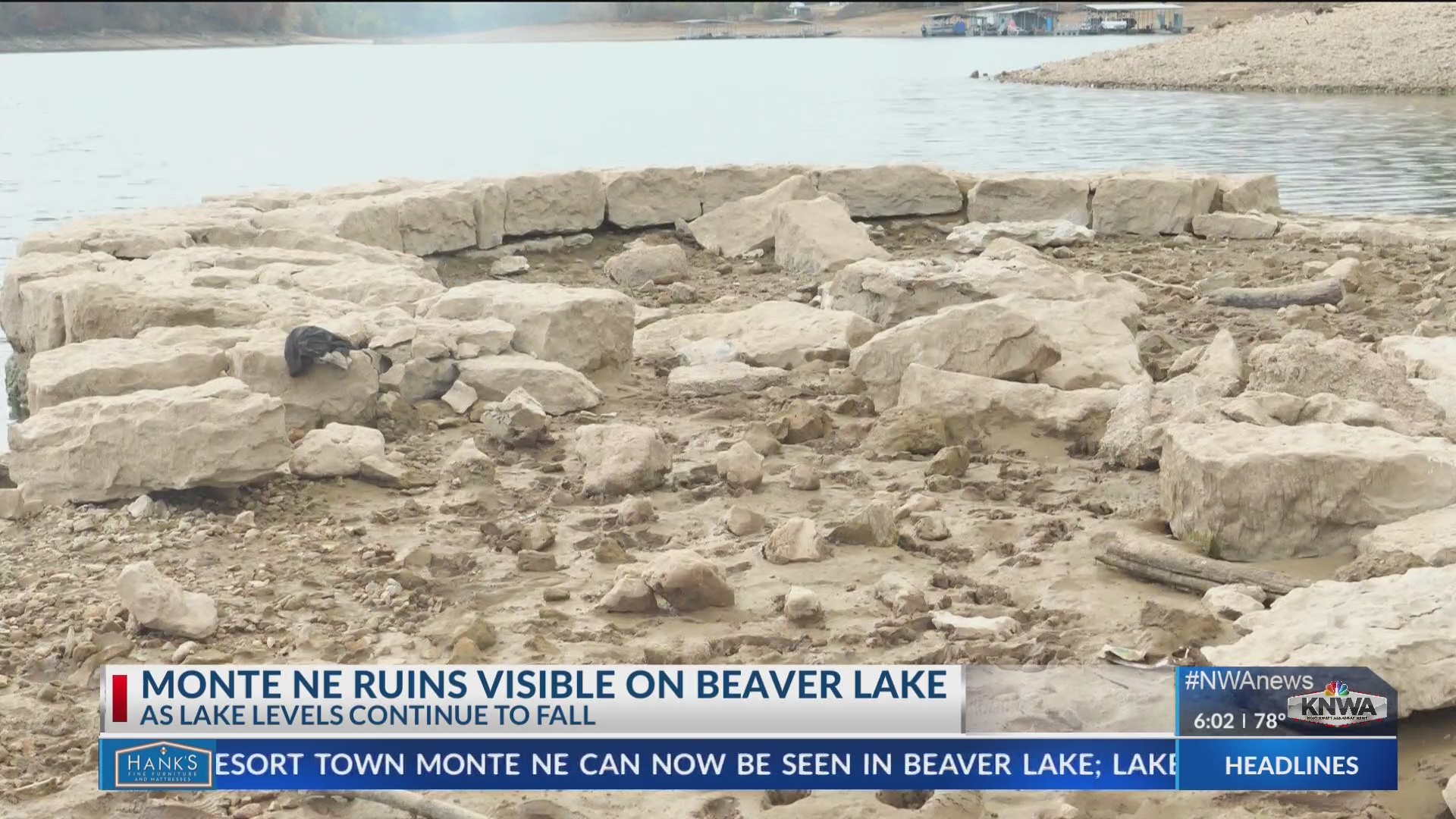 Monte Ne ruins visible on Beaver Lake – KSN-TV