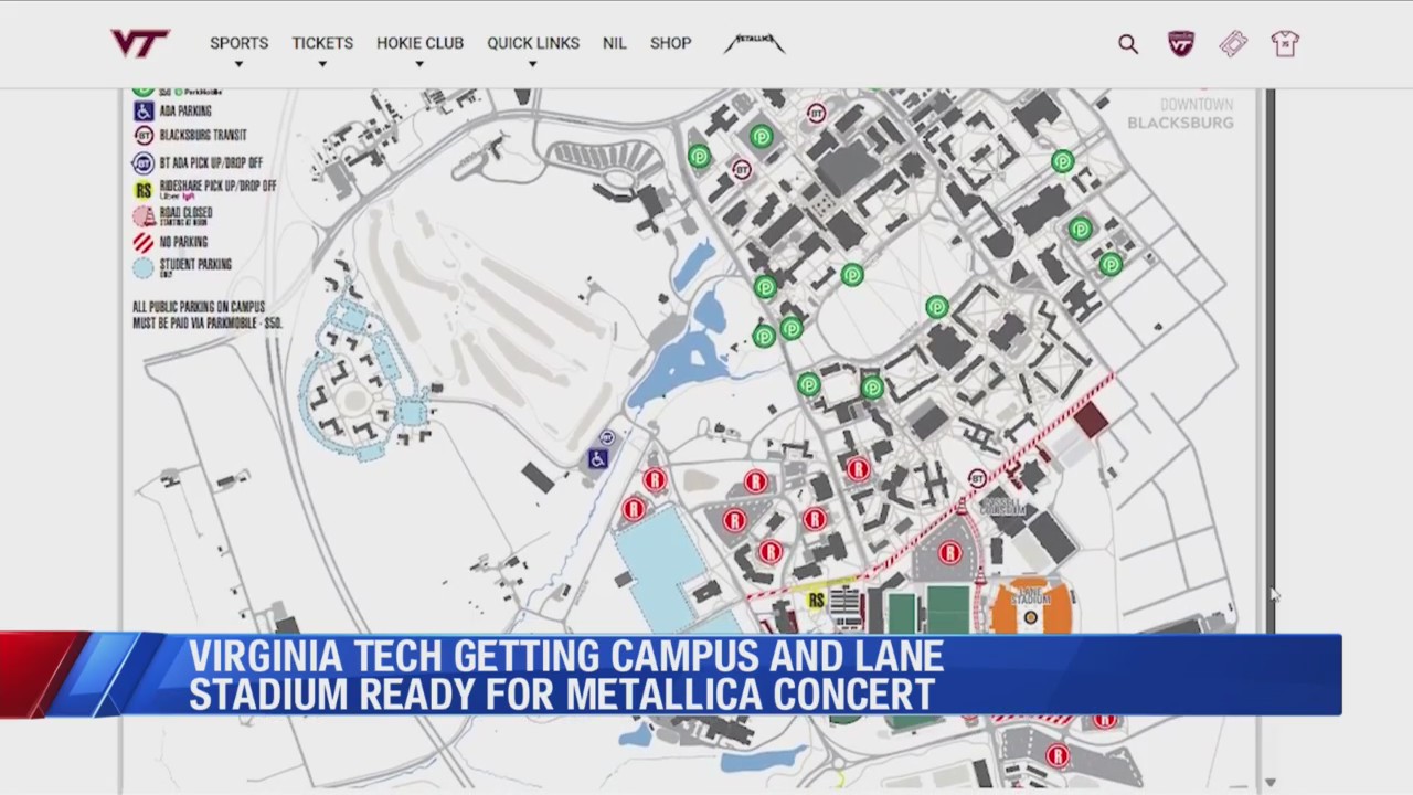Virginia Tech shares campus and parking details ahead of Metallica ...