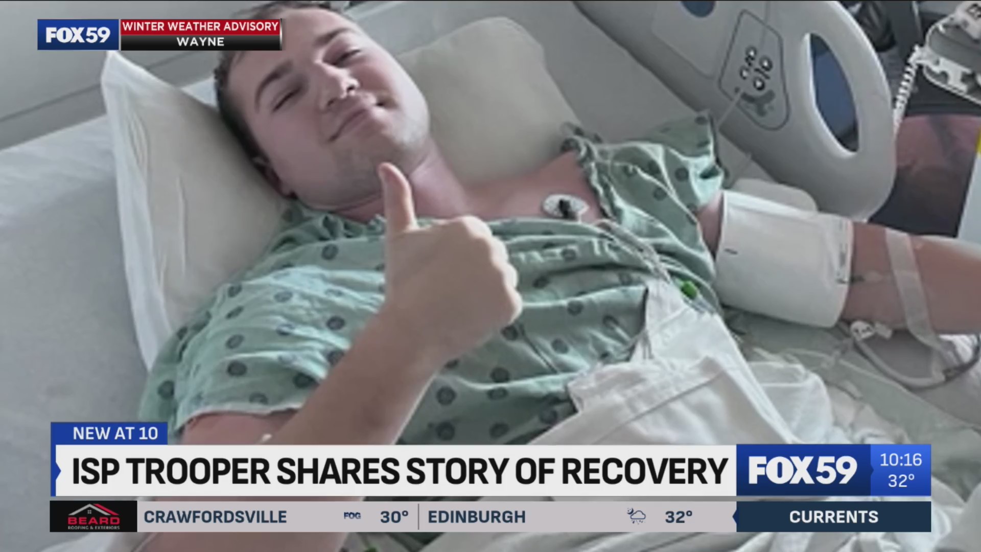 ISP trooper hit by SUV returns to work – Fox 59