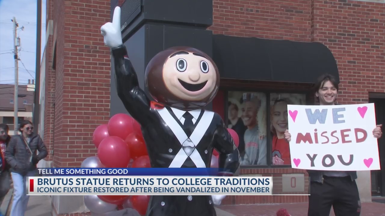 Popular Ohio State Brutus Buckeye statue returns home after needing ...