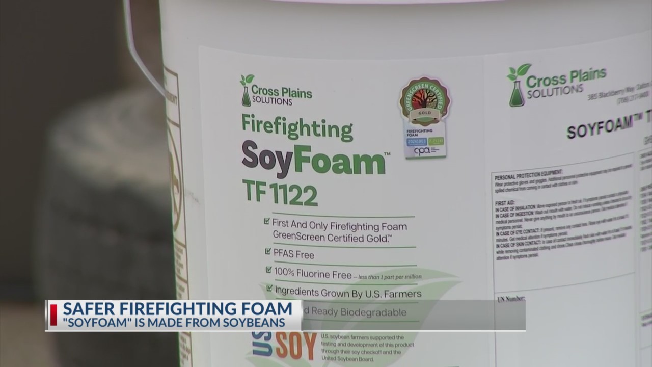 Local fire department demonstrates new, safer foam for fighting fires ...