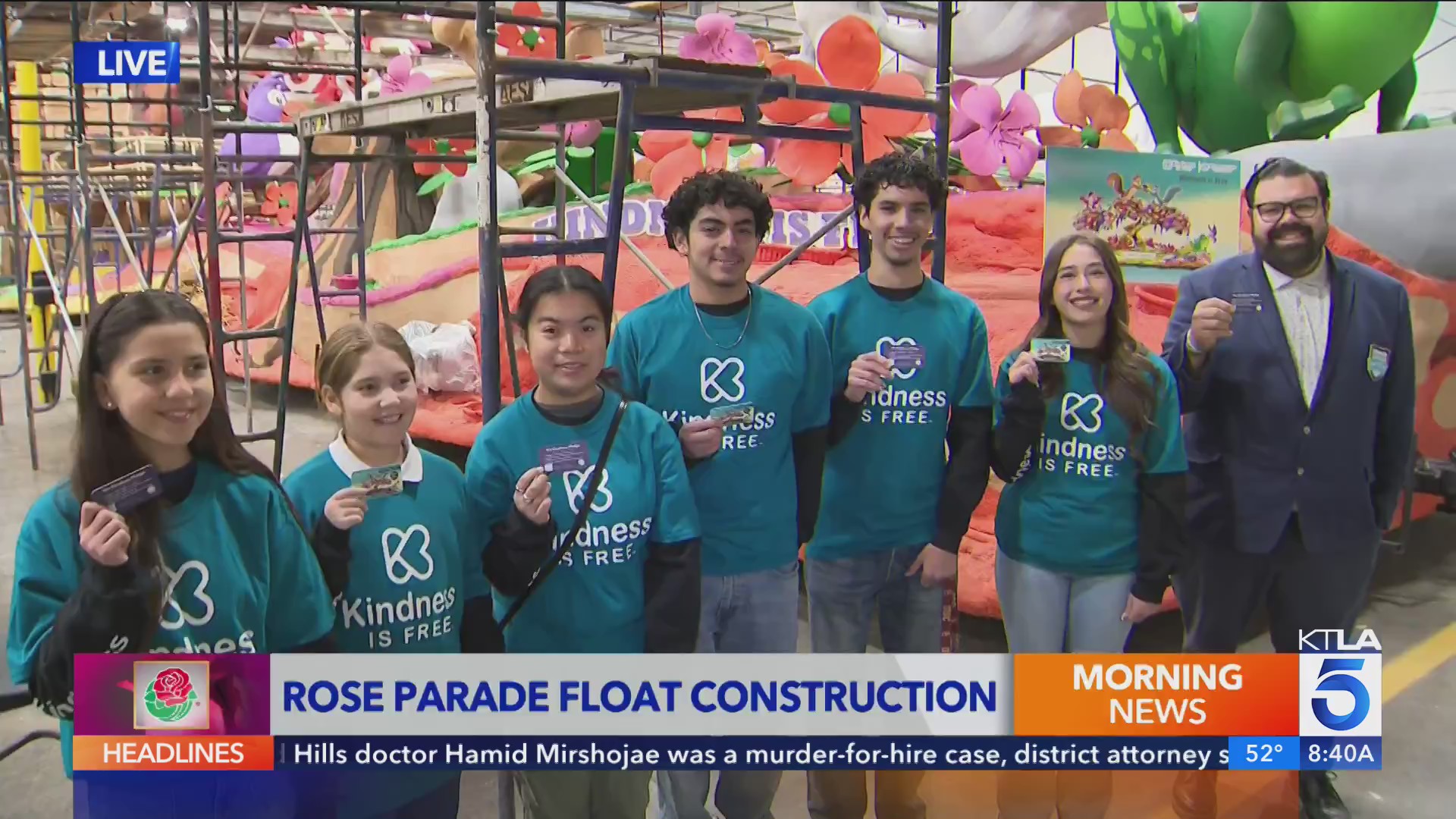 Rose Parade Float Decoration: ‘Kindness Is Free’ – KTLA