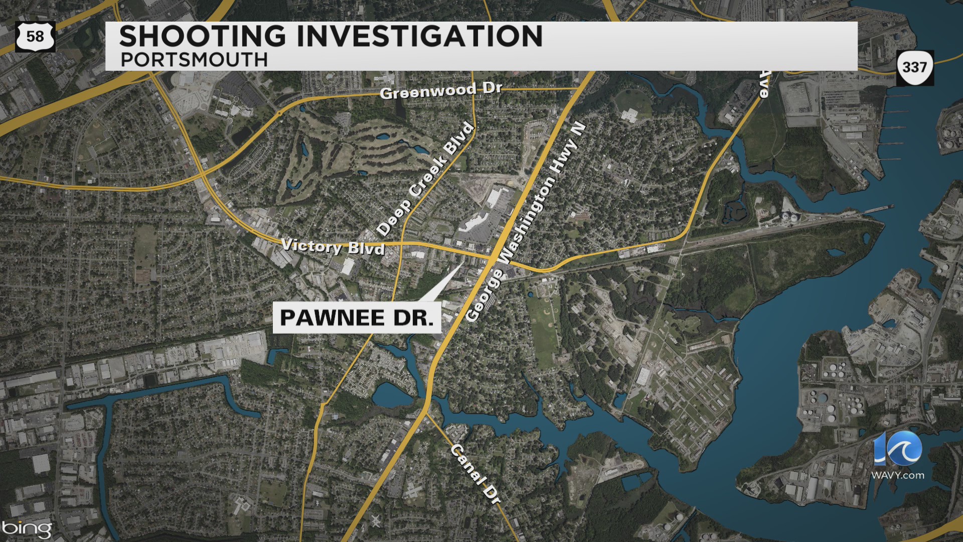 Man hurt following shooting on Pawnee Drive in Portsmouth – WAVY.com