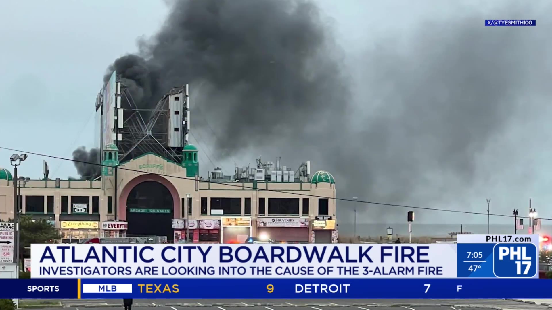 3-alarm fire under control after flames damage Central Pier on Atlantic ...