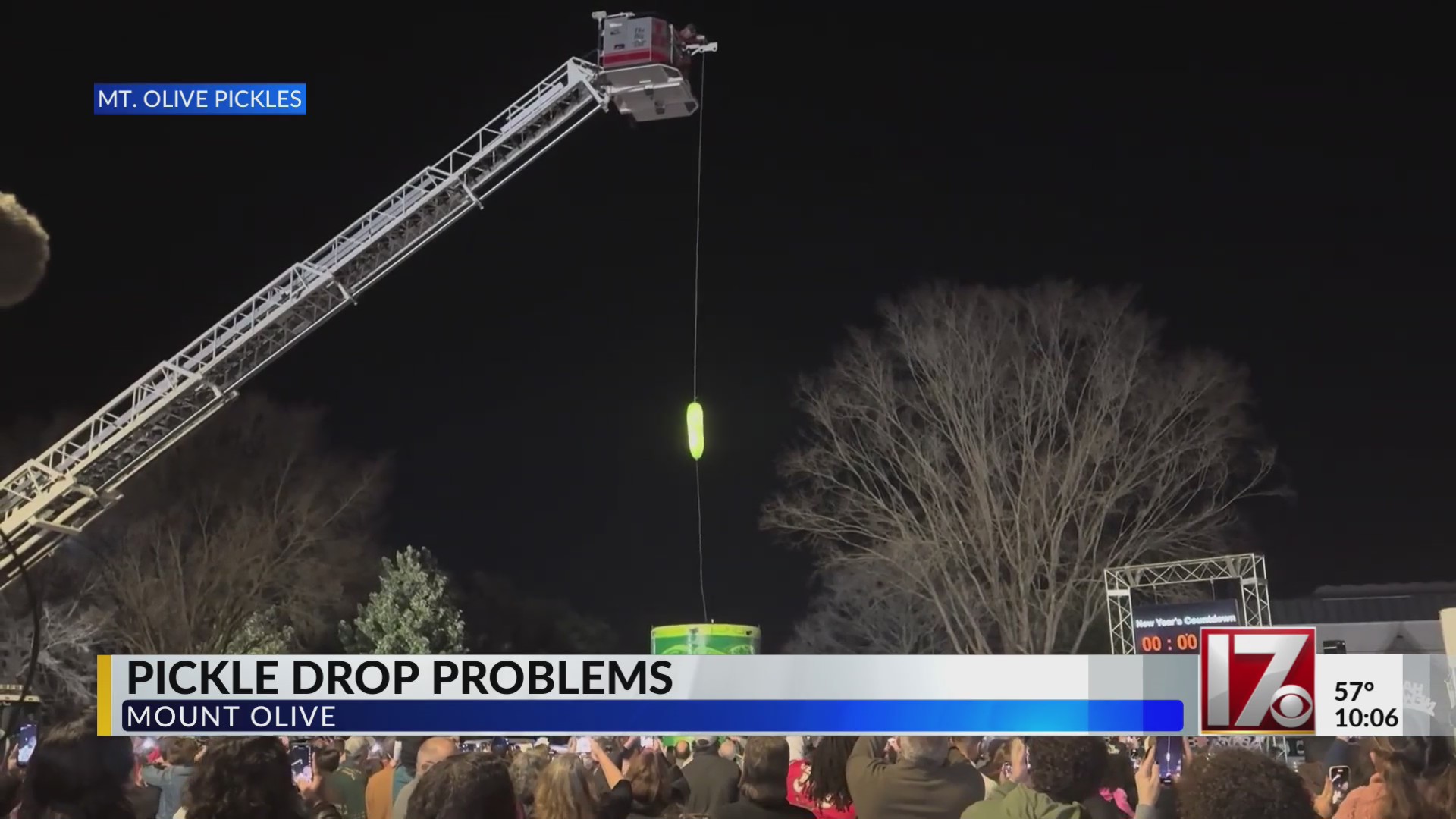 Glitch impacts Mount Olive Pickle Drop on New Year’s Eve – CBS17.com