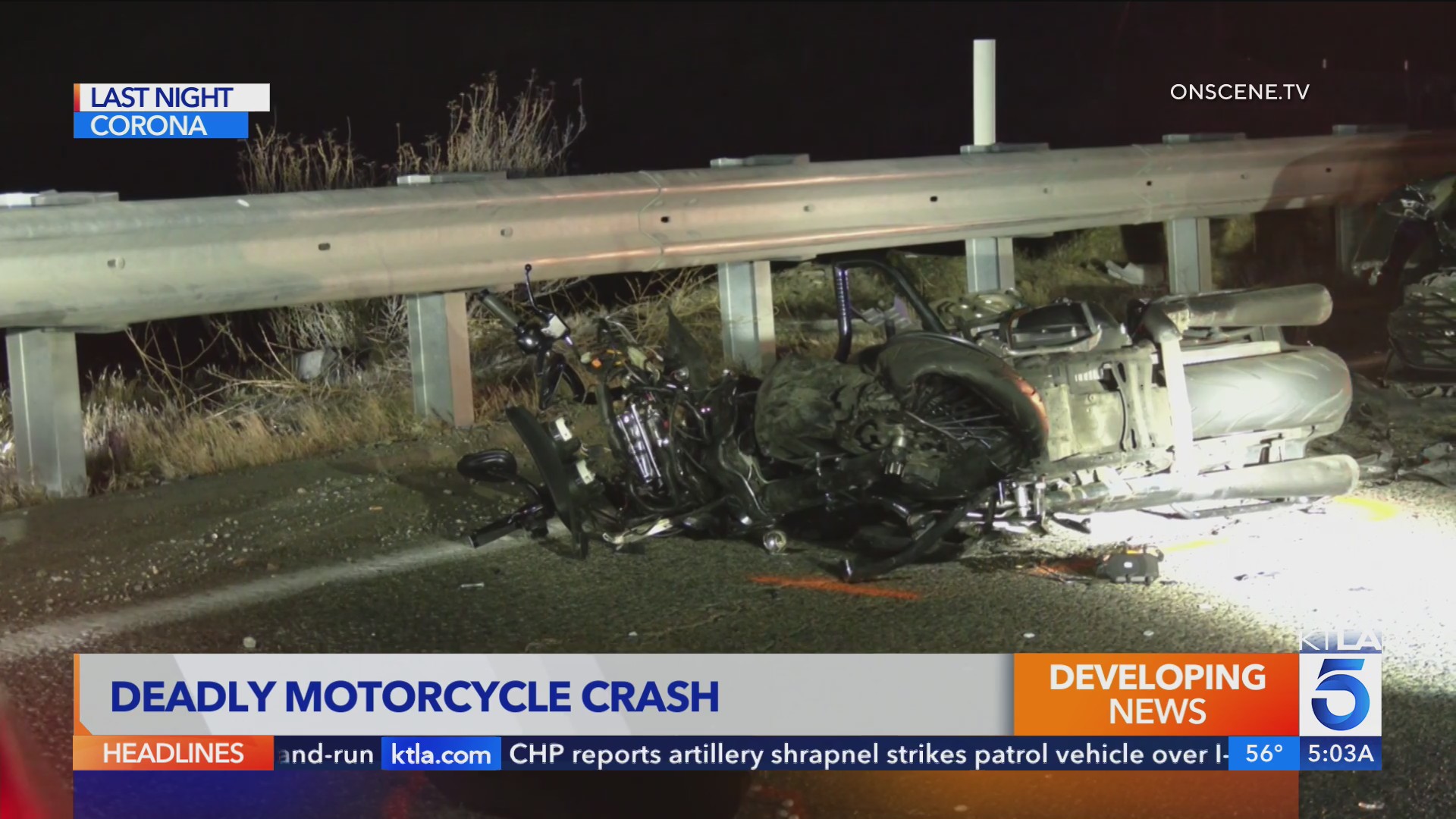 Motorcycle rider sent over guardrail in fatal SoCal crash – KTLA