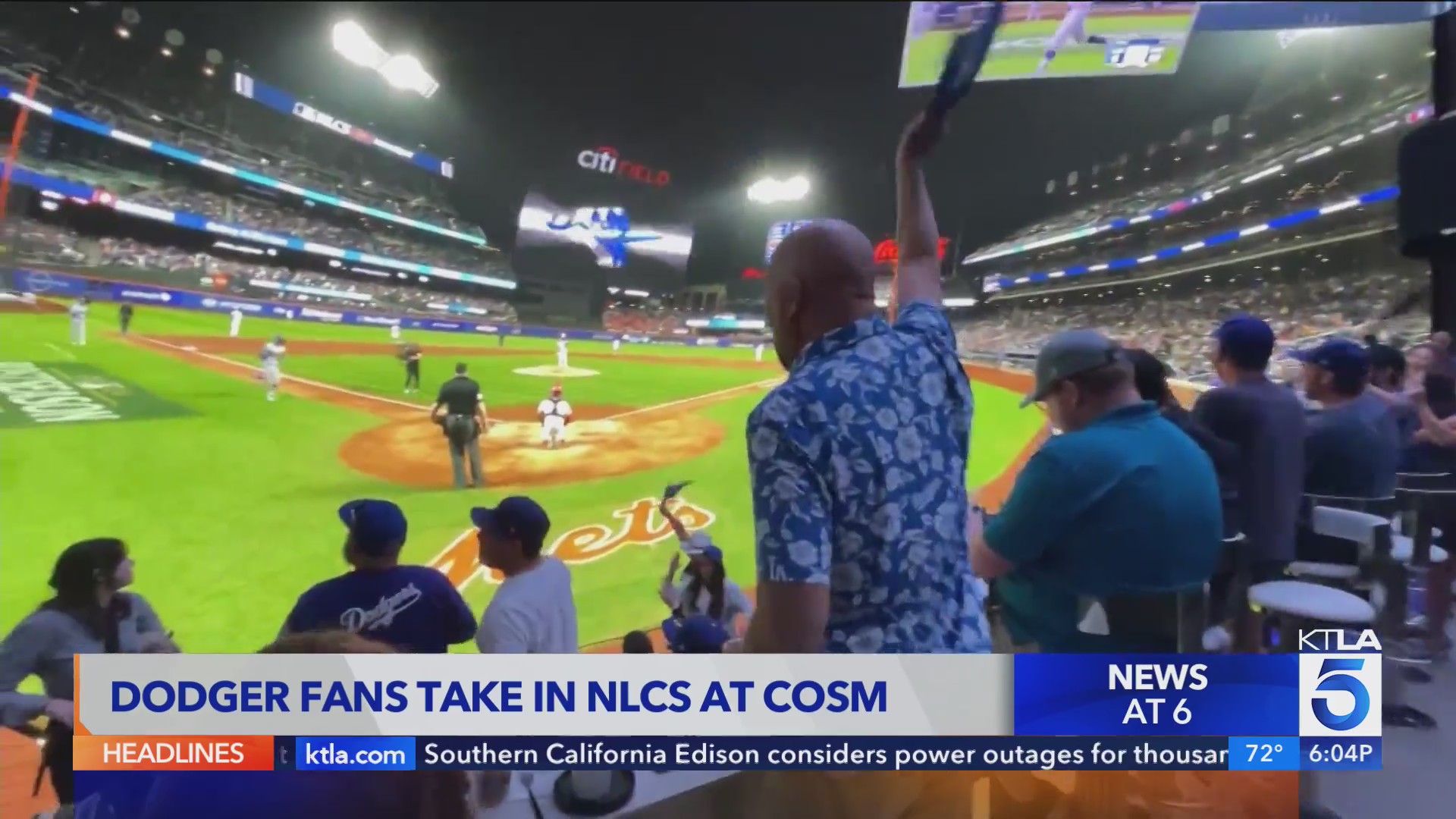Fans cheer on Dodgers at Cosm venue in Inglewood – KTLA