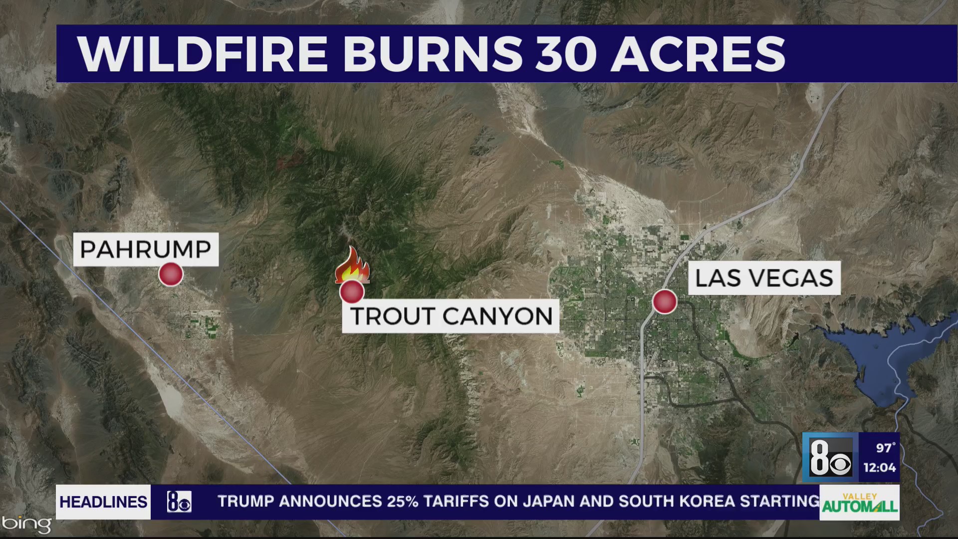 Trout Canyon Fire west of Las Vegas at 30 acres; residents allowed to ...