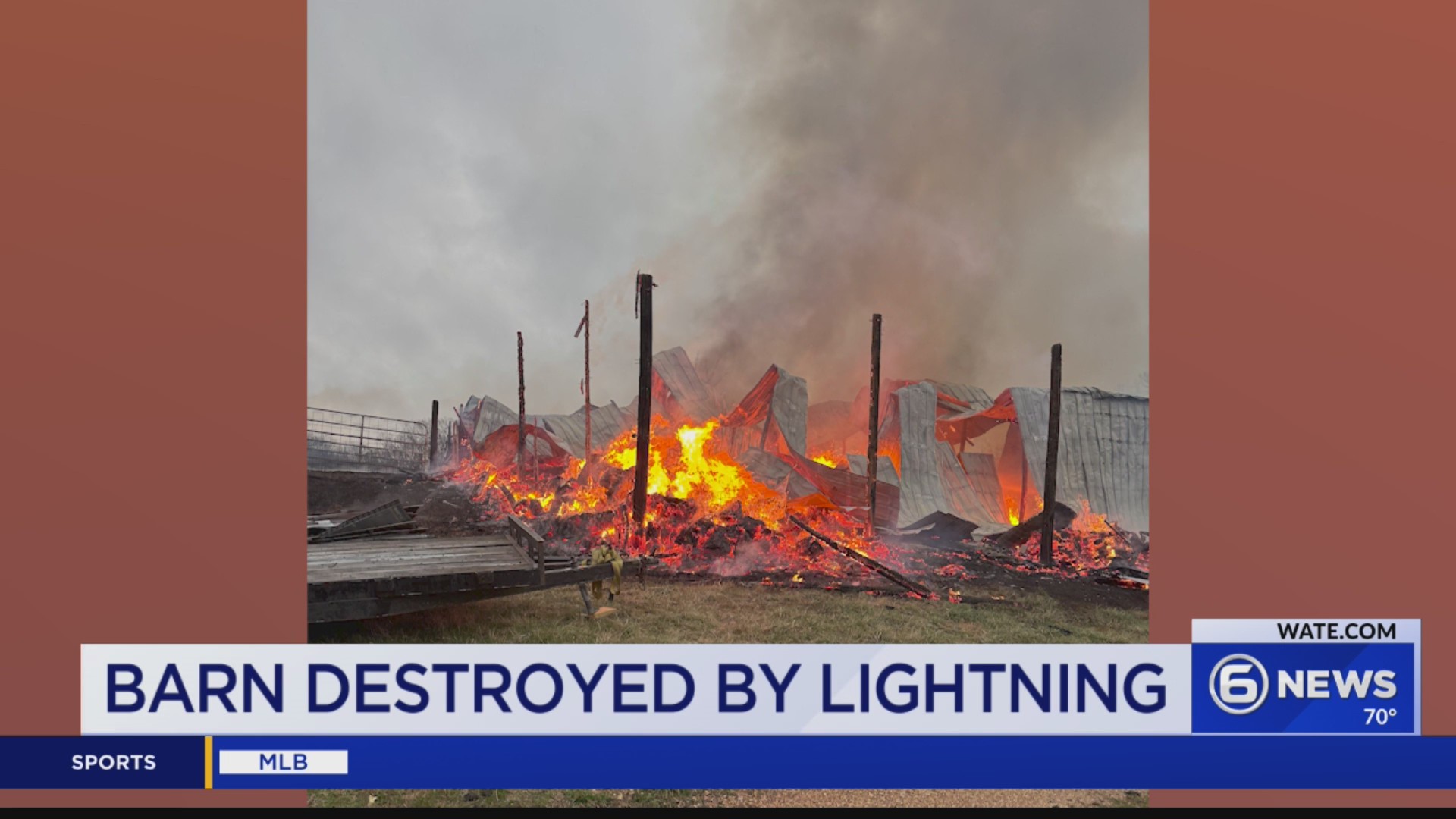 Lightning strikes barn, causing fire as severe storms sweep through ...