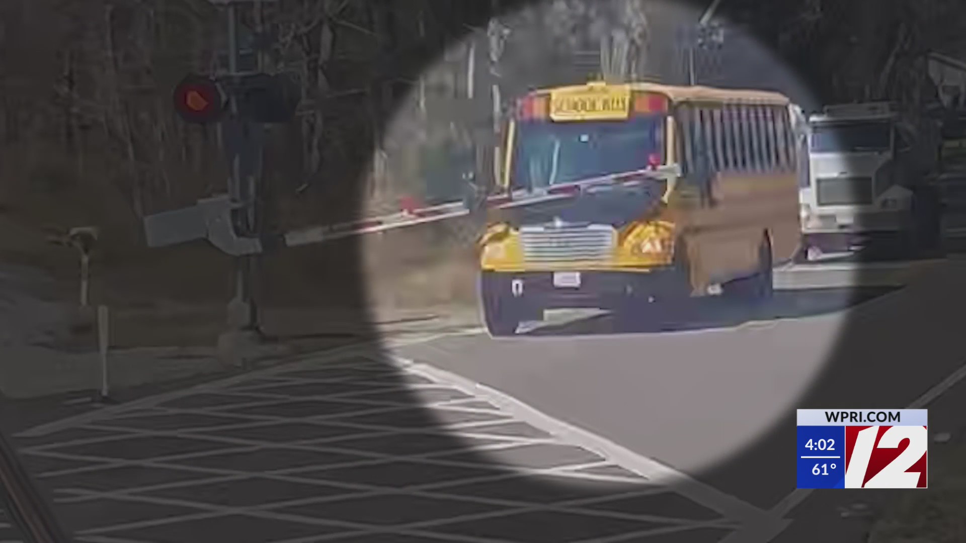 Railroad crossing gate lands on bus carrying children in Freetown ...
