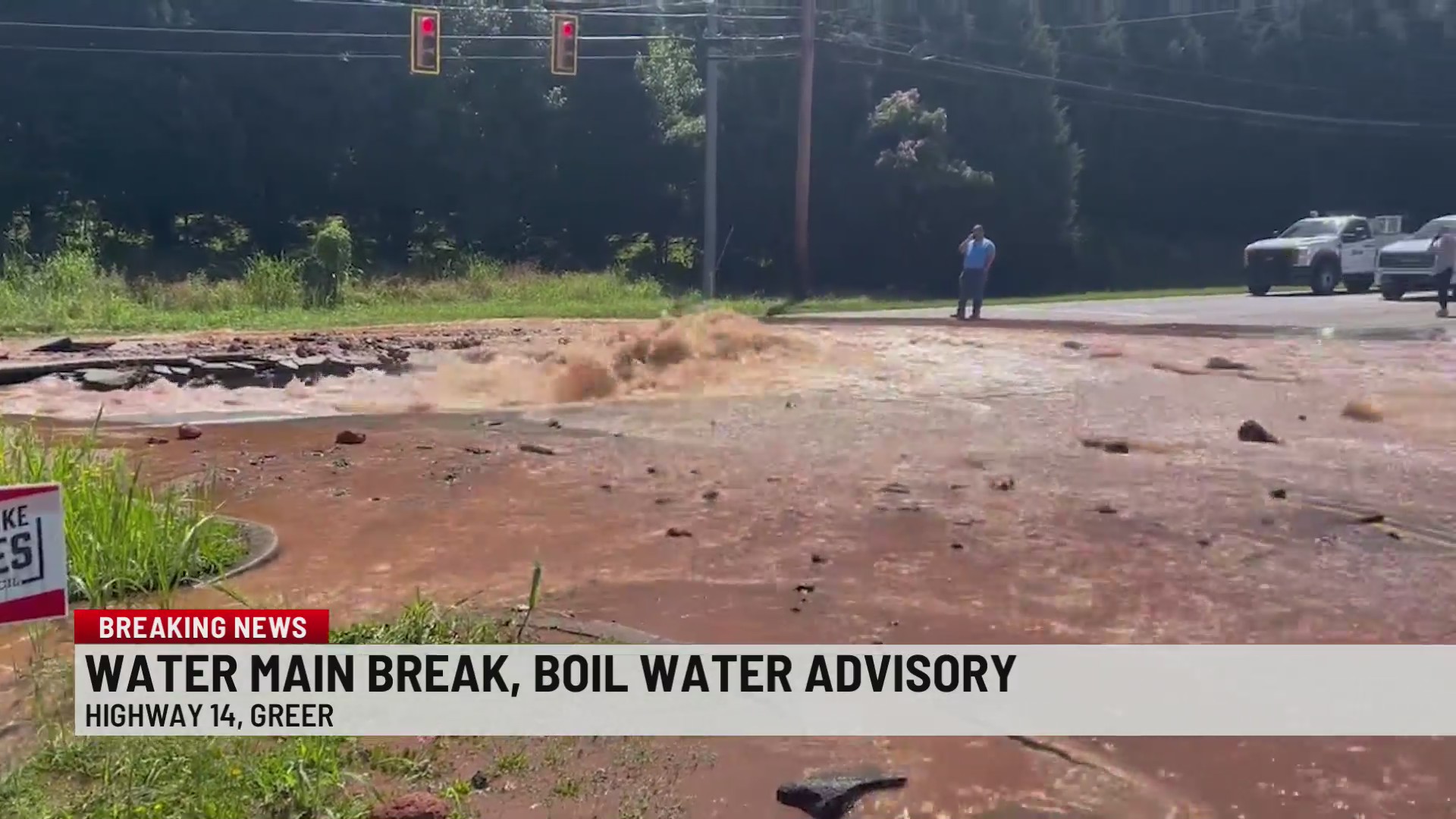 Water main break shuts down roads in Greer – WSPA 7NEWS