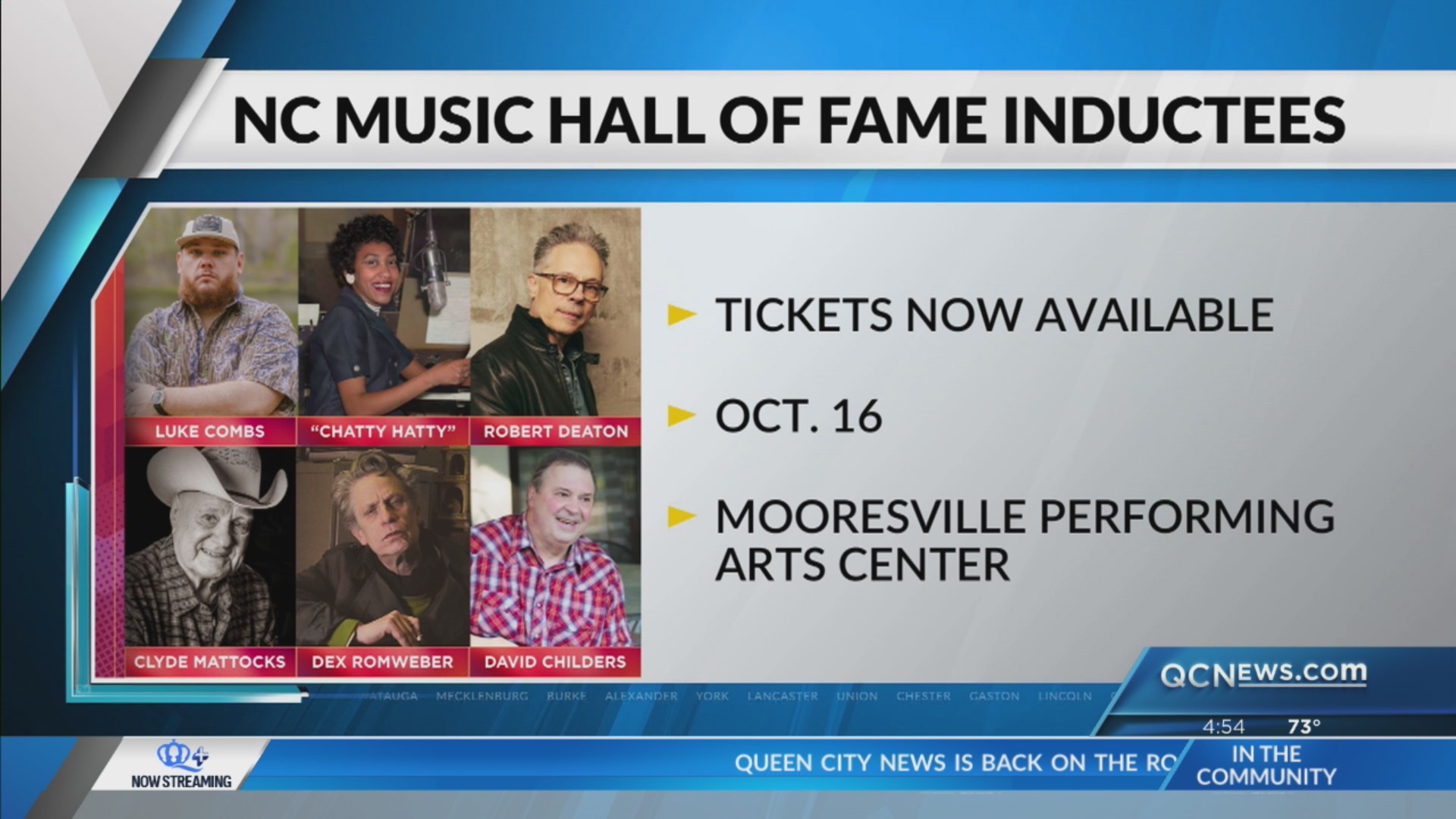 Luke Combs, “Chatty Hatty” among NC Music HOF inductees – Queen City News