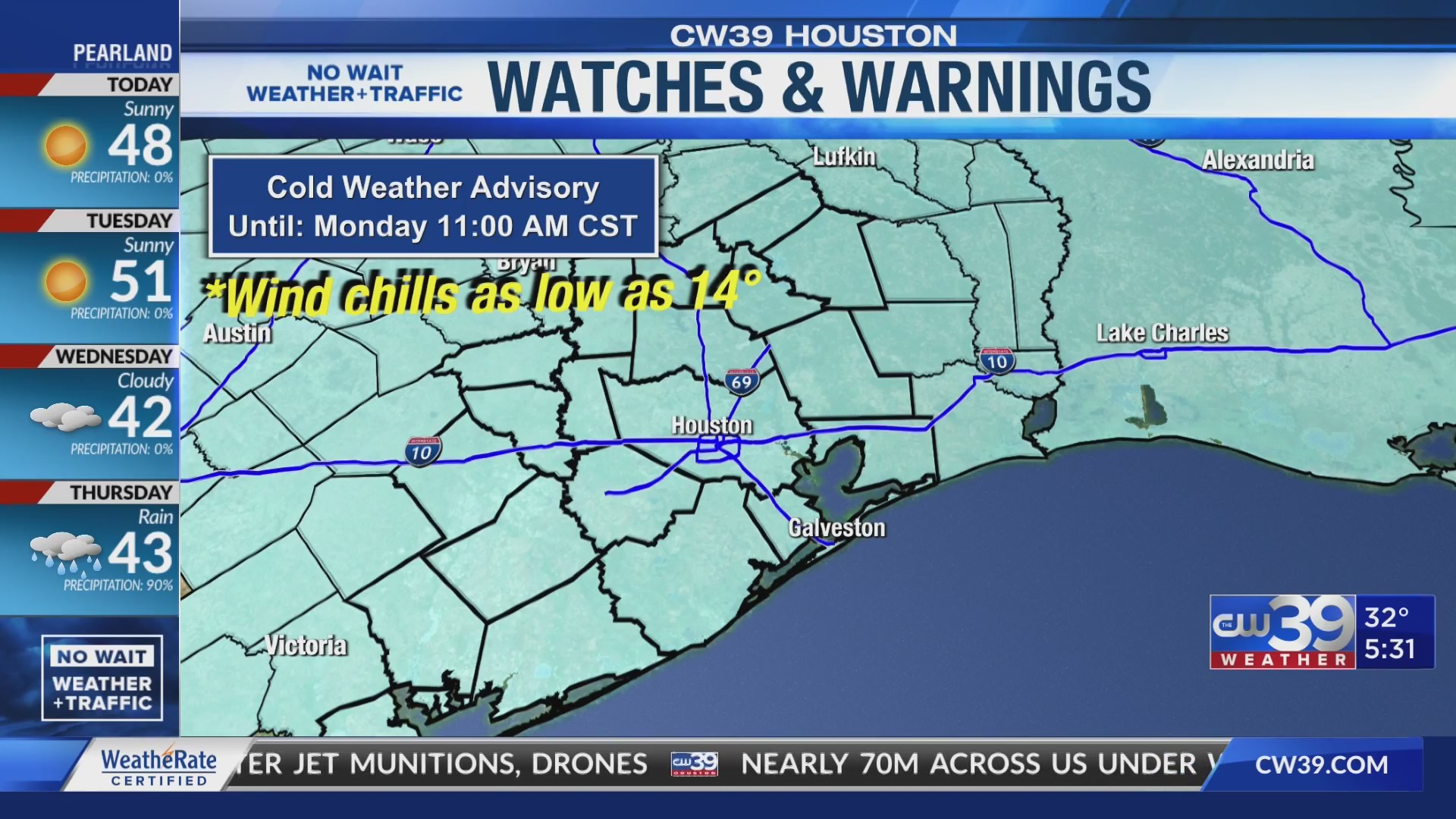Winds at 16mph feels like 14° in Houston at -40 degrees cooler than ...