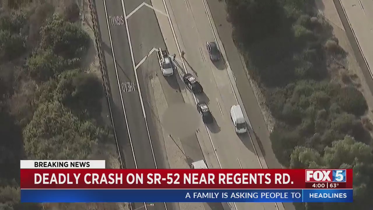 Fatal crash reported on SR-52 near Clairemont – FOX 5 San Diego & KUSI News