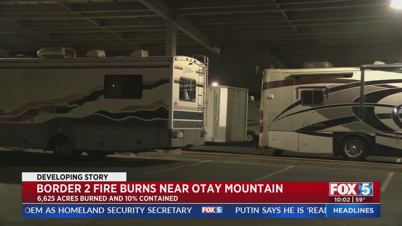 Evacuees wait as crews continue to battle Border 2 fire – FOX 5 San ...
