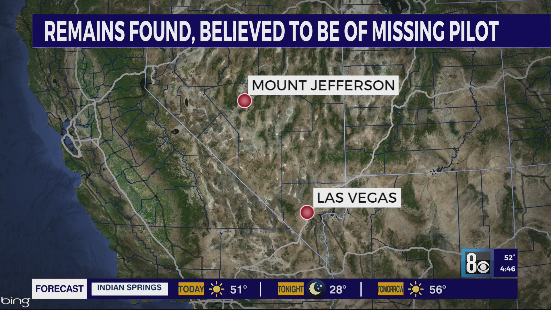 Body believed to be missing pilot recovered in Nye County – KLAS