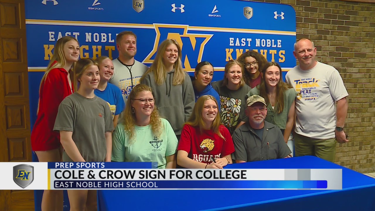 East Noble’s Hunter Cole and Julie Crow sign for college – WANE 15