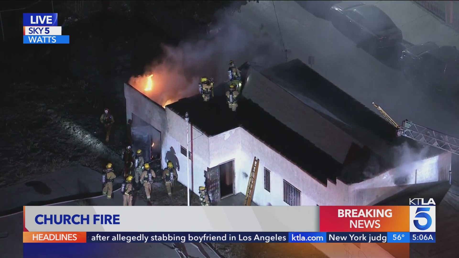 Fire damages church in Watts; LAFD Arson Unit investigating – KTLA