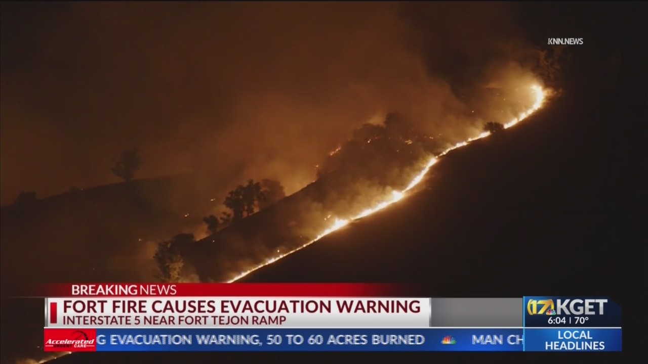 Overnight brush fire near I-5 at Grapevine prompts evacuation warning ...