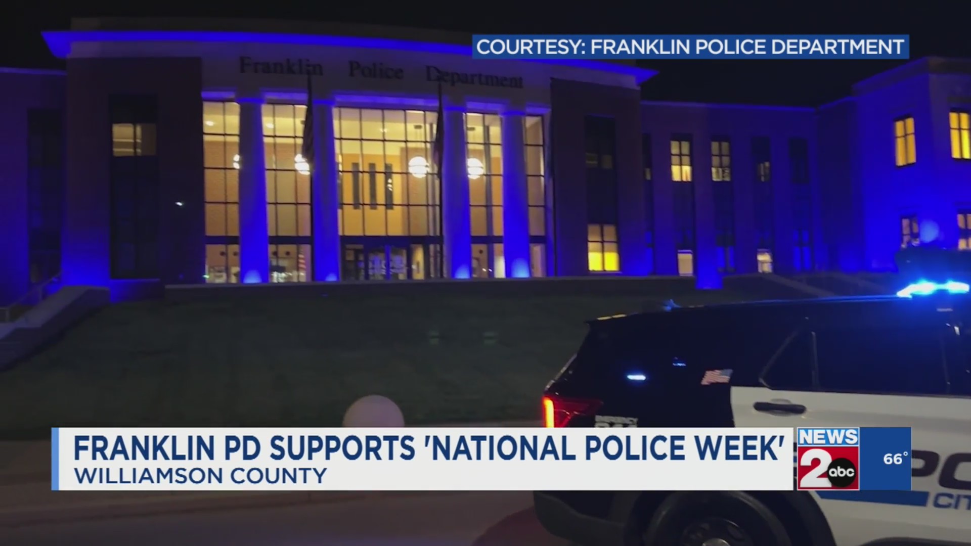 Franklin PD lit up in blue for National Police Week – WKRN News 2