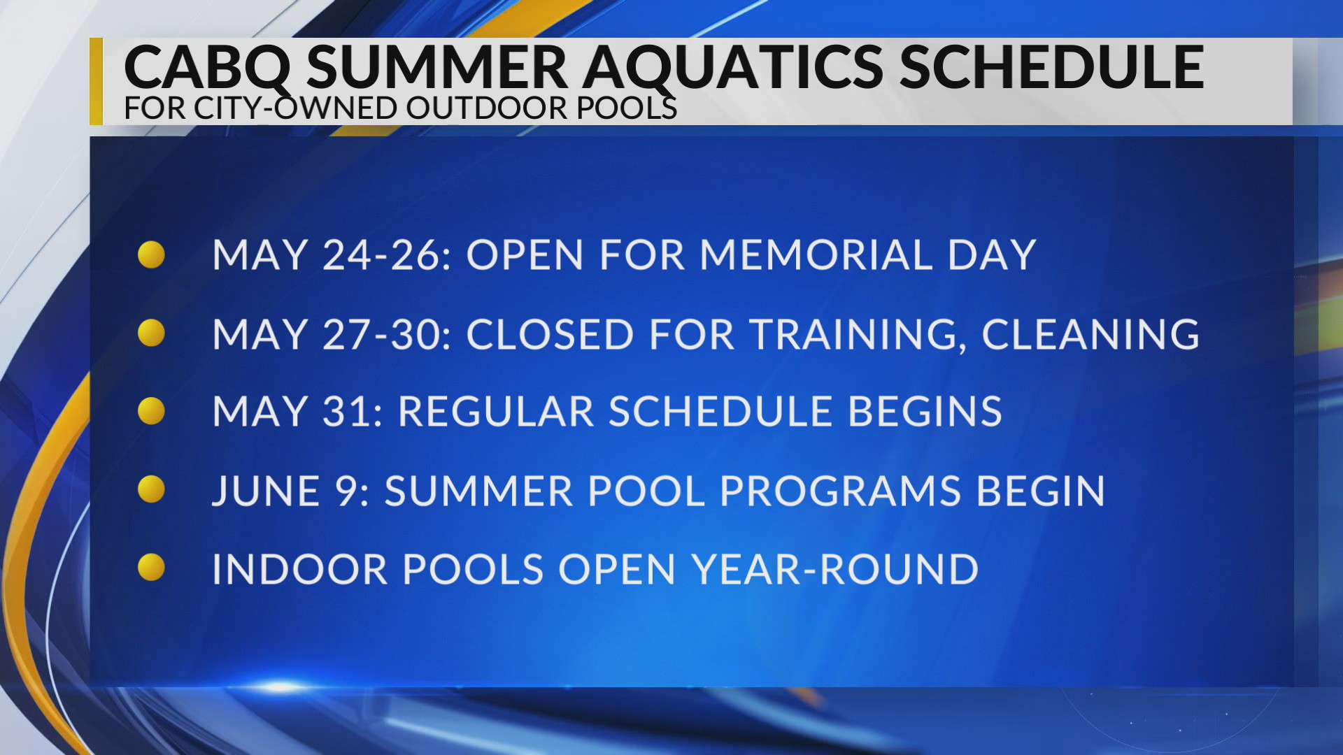 City of Albuquerque announces opening dates of pools, spray pads – KRQE ...